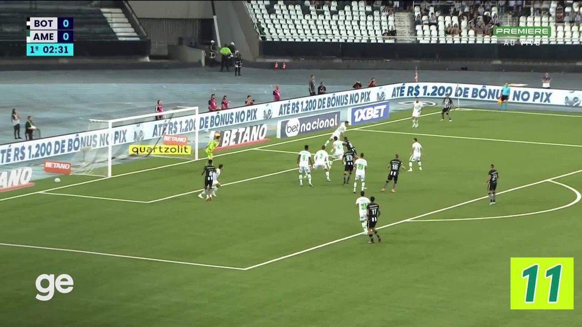 Veja em detalhe o gol de Junior Santos para o Botafogo contra o América