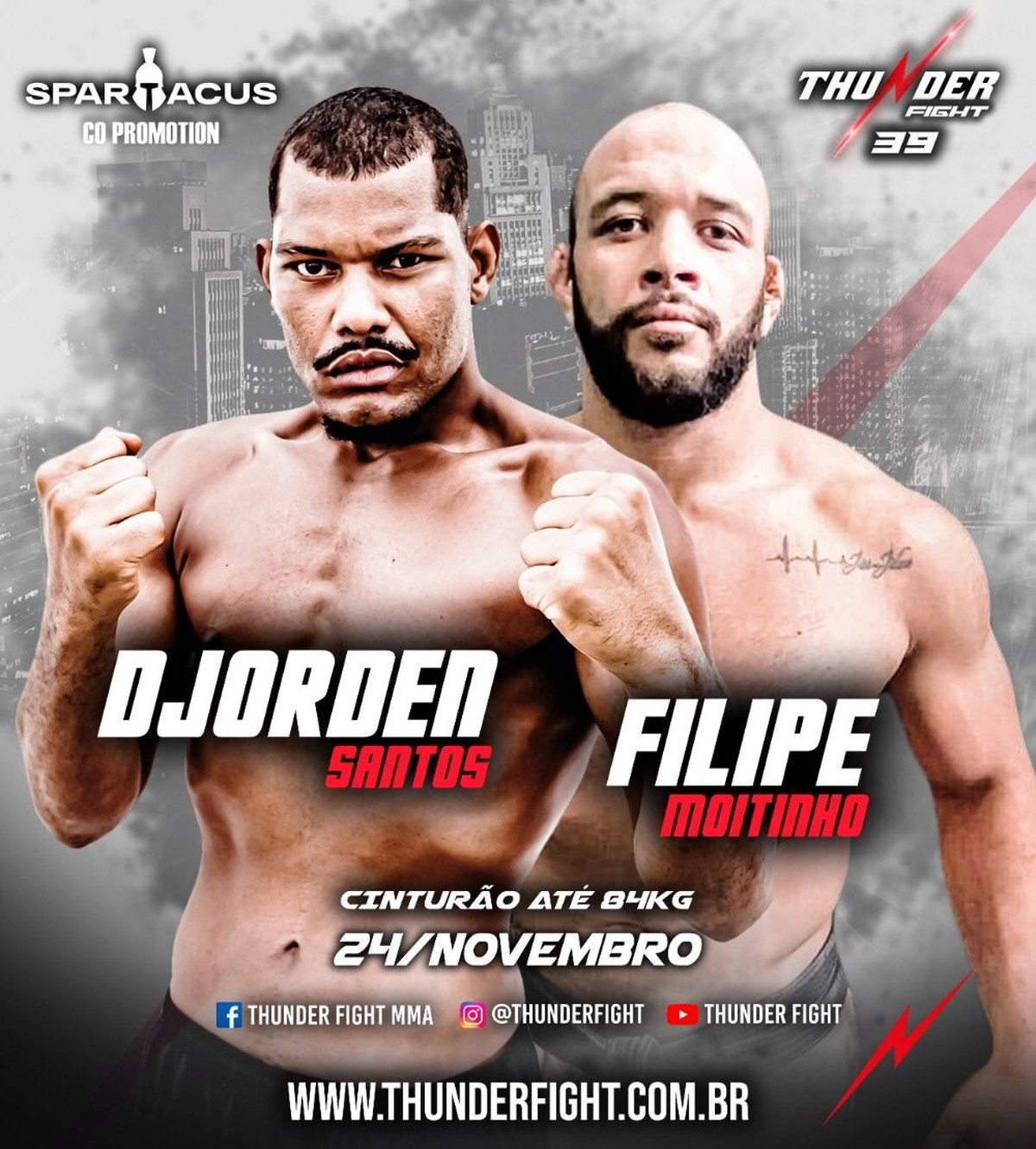 Thunder Fight 39 tem disputa de cinturão dos médios na luta principal ...