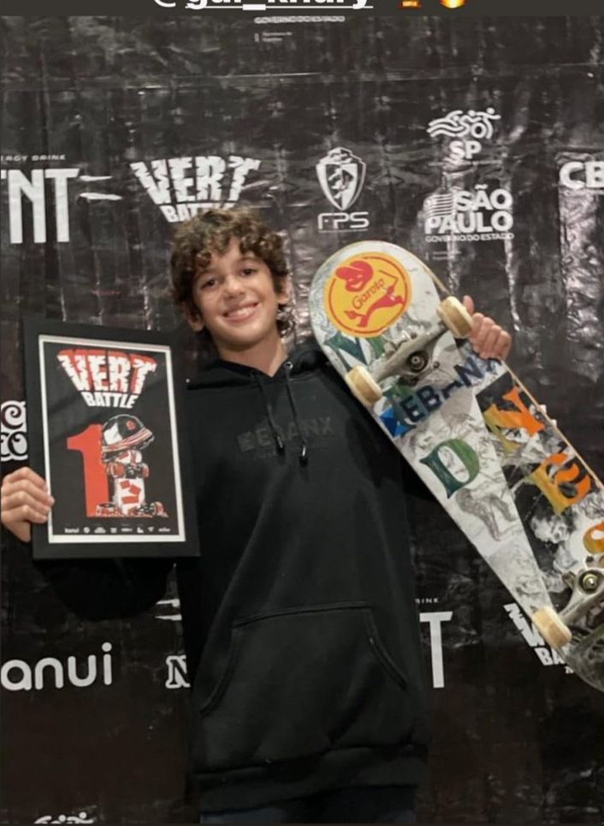 Gui Khury, de 12 anos, vence etapa de torneio de skate vertical | skate ...