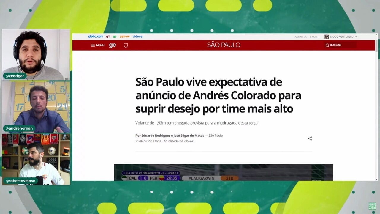 Andrés Colorado chega ao Brasil para defender o São Paulo