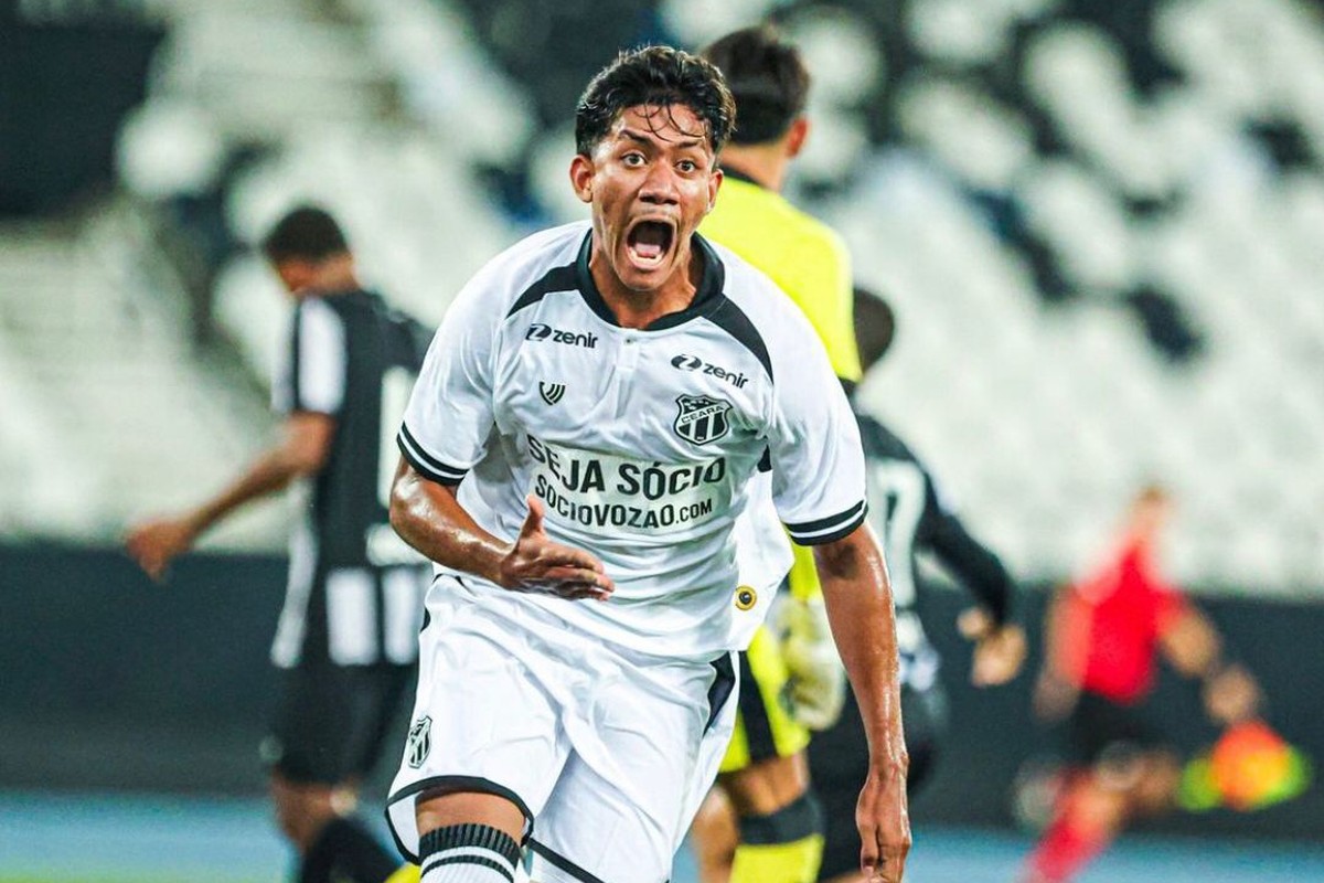 Nicolas Yuri comemora gol da vitória do Ceará contra o Botafogo no Sub ...