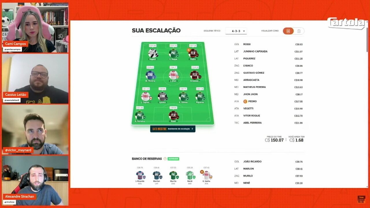 Cartola 2025: veja suspensos, lesionados e escalações prováveis da ...