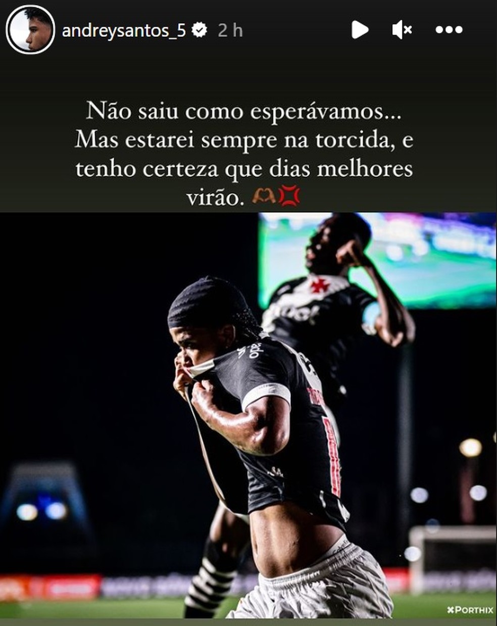 "Não saiu como esperávamos", Andrey se despede do Vasco