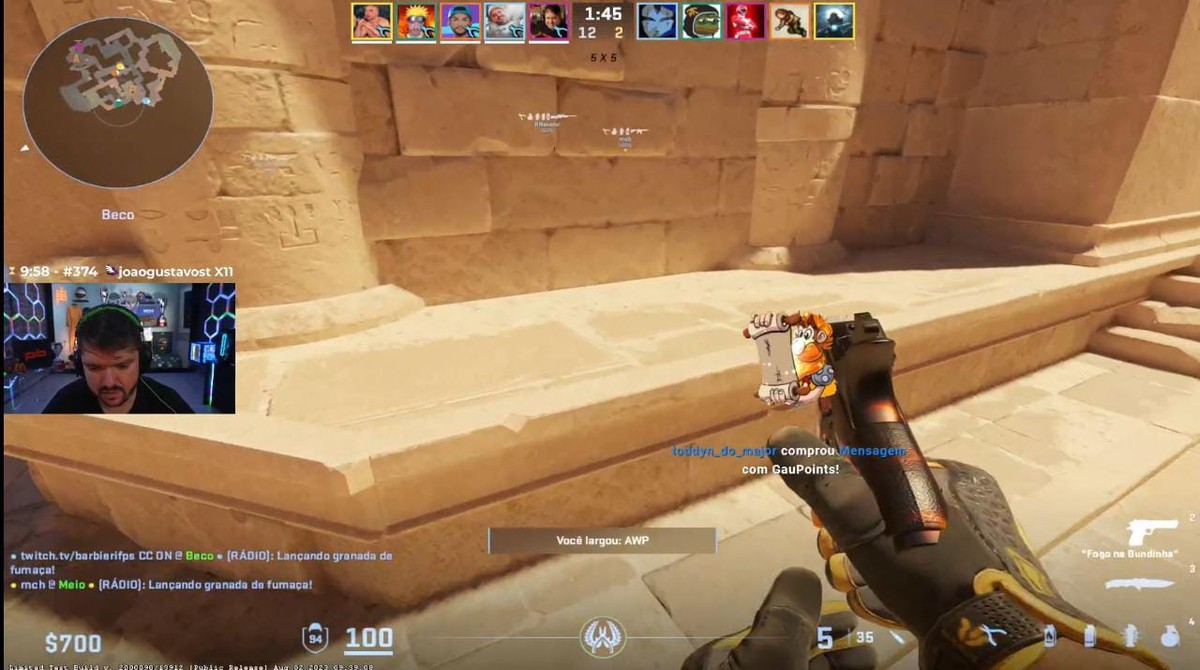 CS2: Gaules descobre bug em que arma e granadas somem; vídeo | cs:go | ge