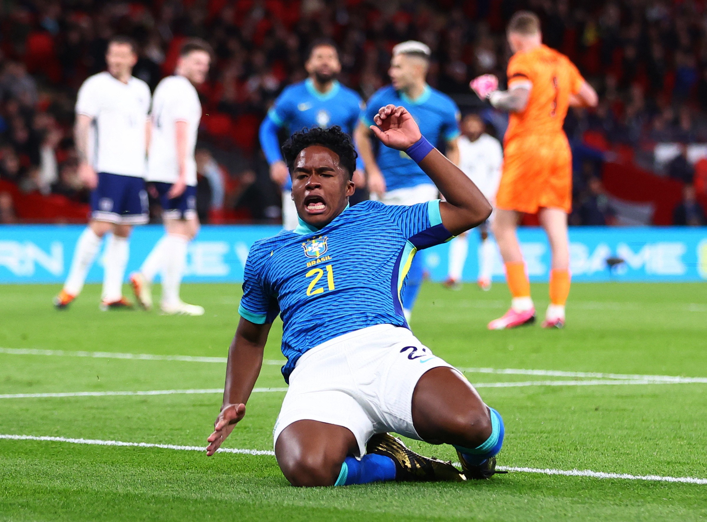Endrick se emociona com seu primeiro gol pela seleção brasileira: "Uma ...