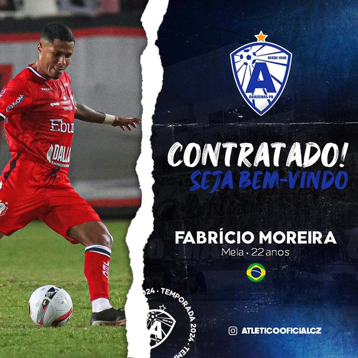 Atlético-PB reforça o meio de campo com Fabrício Moreira, ex-Joinville ...