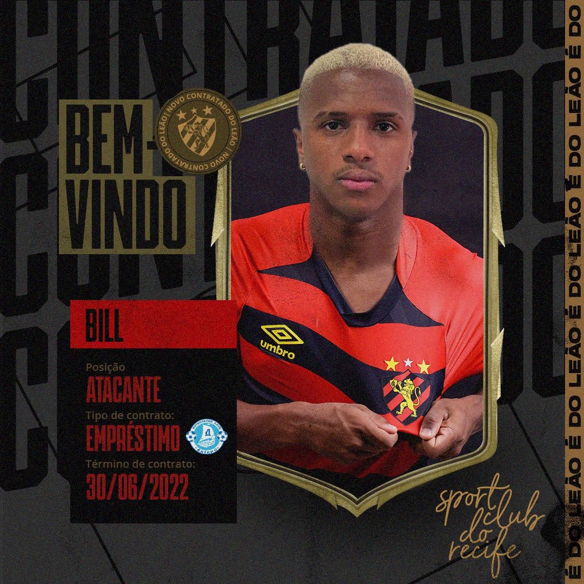 Sport anuncia Bill, atacante revelado pelo Flamengo que estava na ...