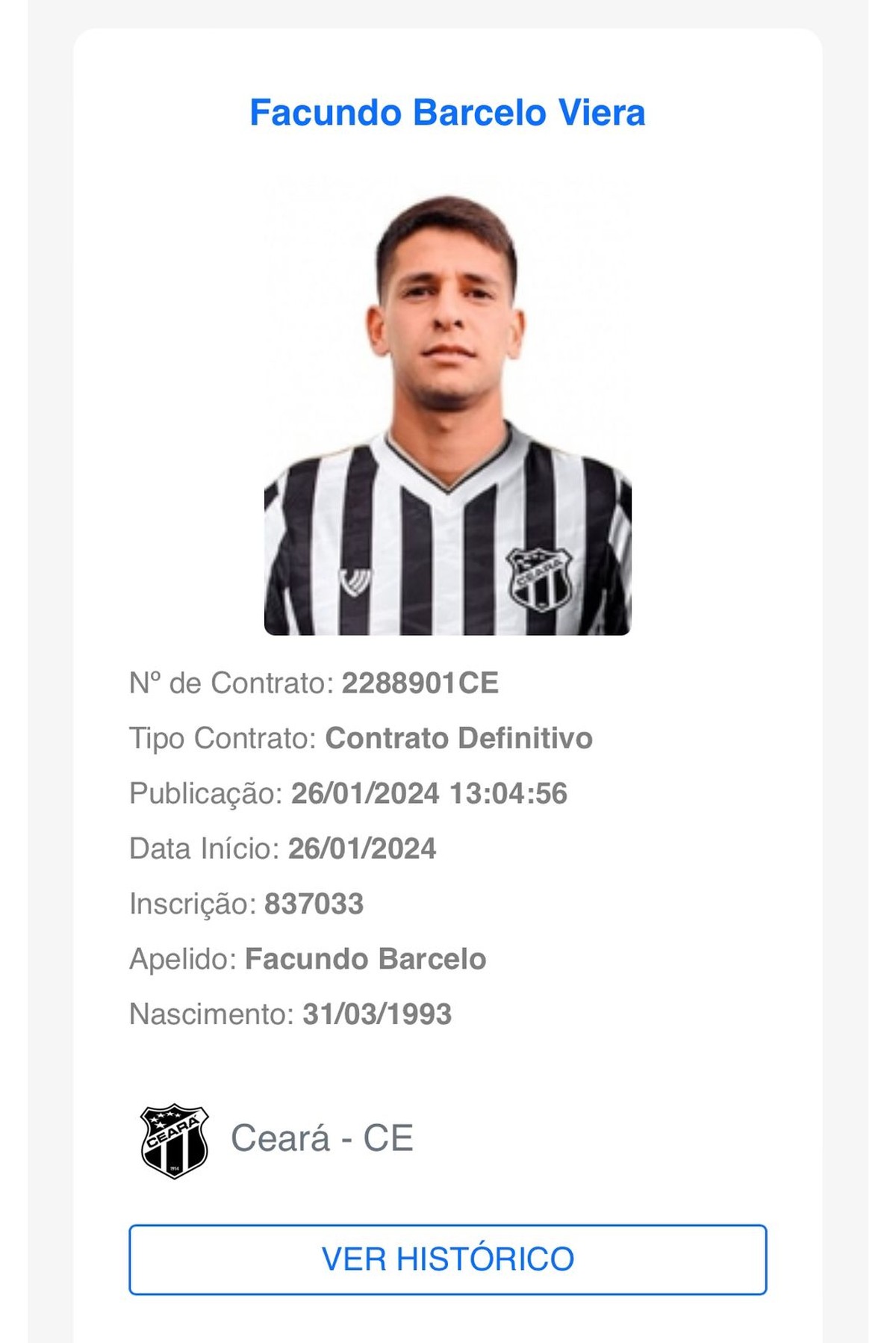 Facundo Barceló é regularizado e pode estrear pelo Ceará | ceará | ge