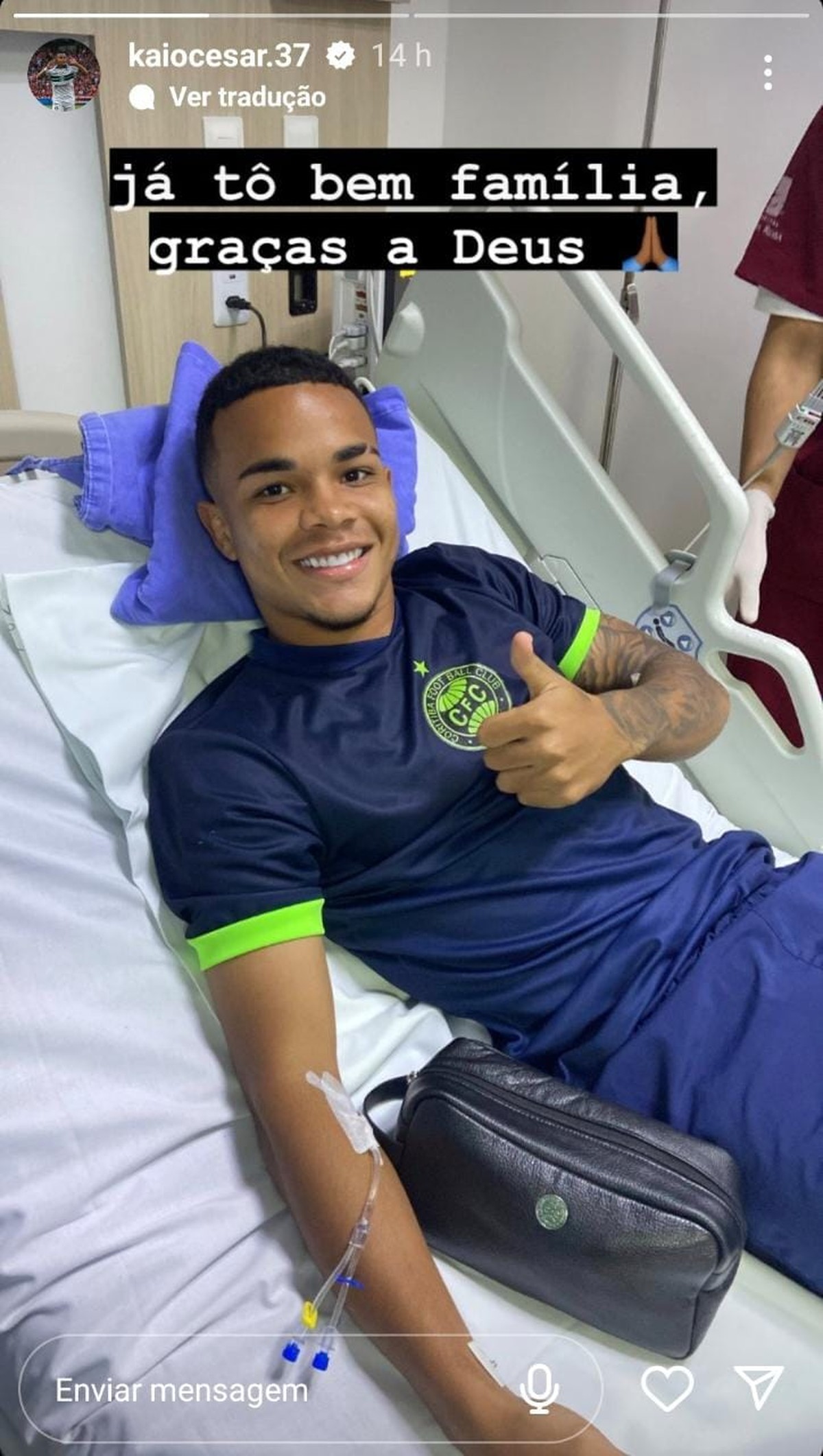 Kaio César recebe alta e tranquiliza torcedores do Coritiba: "Já tô bem ...
