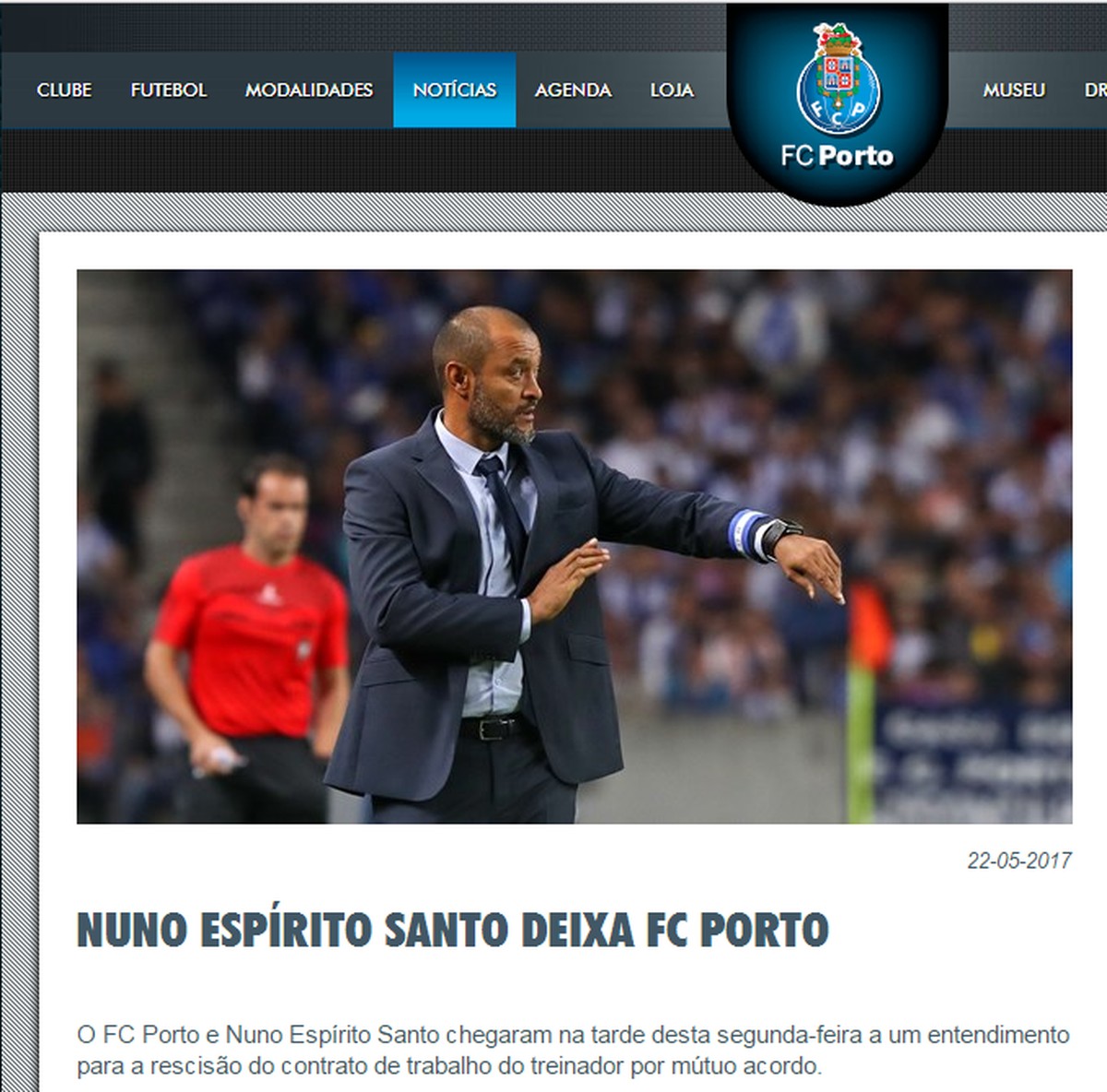 Após vice no Português, Porto confirma a demissão do treinador Nuno ...
