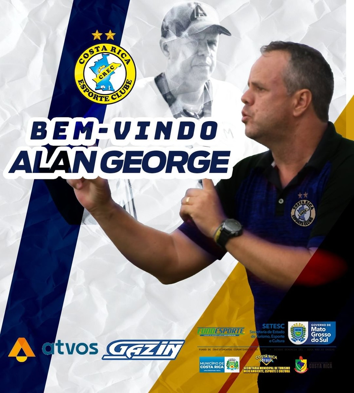 Após saída de Gian, Crec anuncia Alan George como técnico | ms | ge