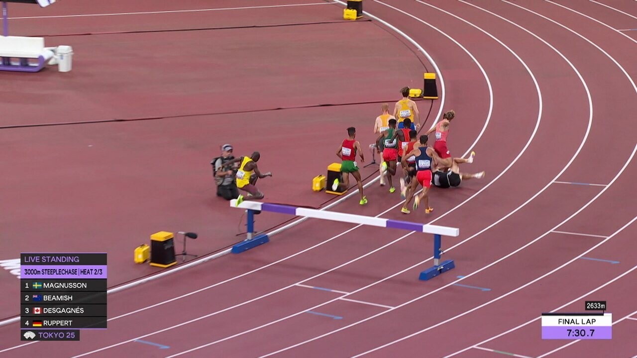 Neozelandês é pisoteado nos 3000m, mas se recupera e garante vaga na final do Mundial; veja