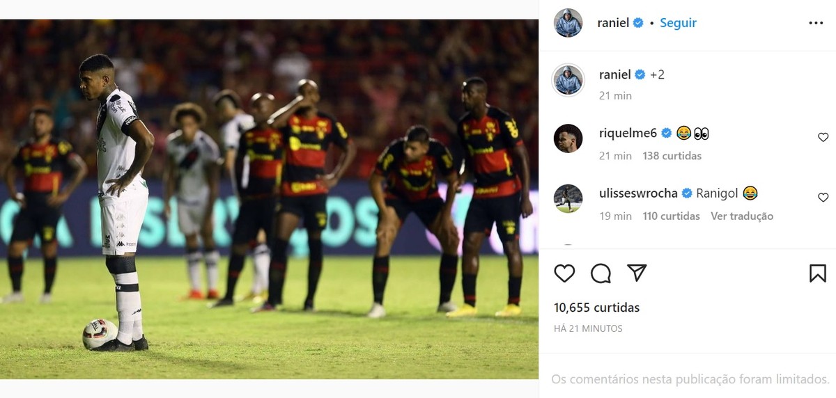 Raniel, do Vasco, provoca Sport após resultado de julgamento | vasco | ge