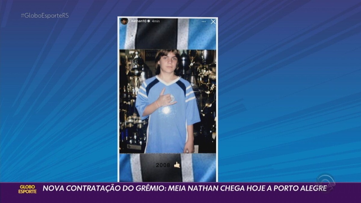 Nathan desembarca em Porto Alegre para assinar com o Grêmio | grêmio | ge