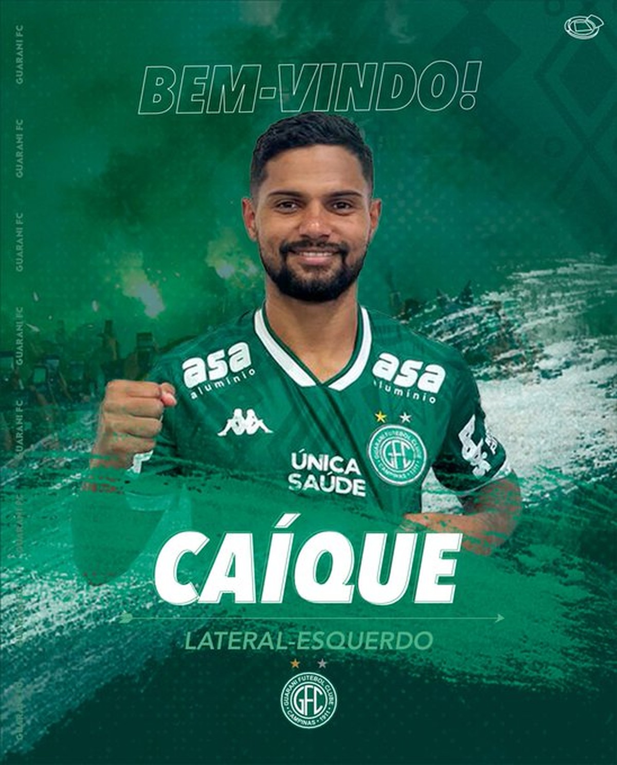 Guarani anuncia a contratação do lateral-esquerdo Caíque, revelado pelo ...
