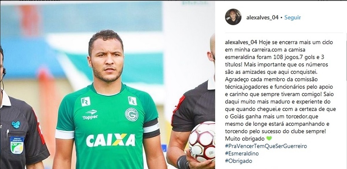 Nem mesmo Alex Alves: zagueiro se despede do Goiás e não fica para 2018 ...