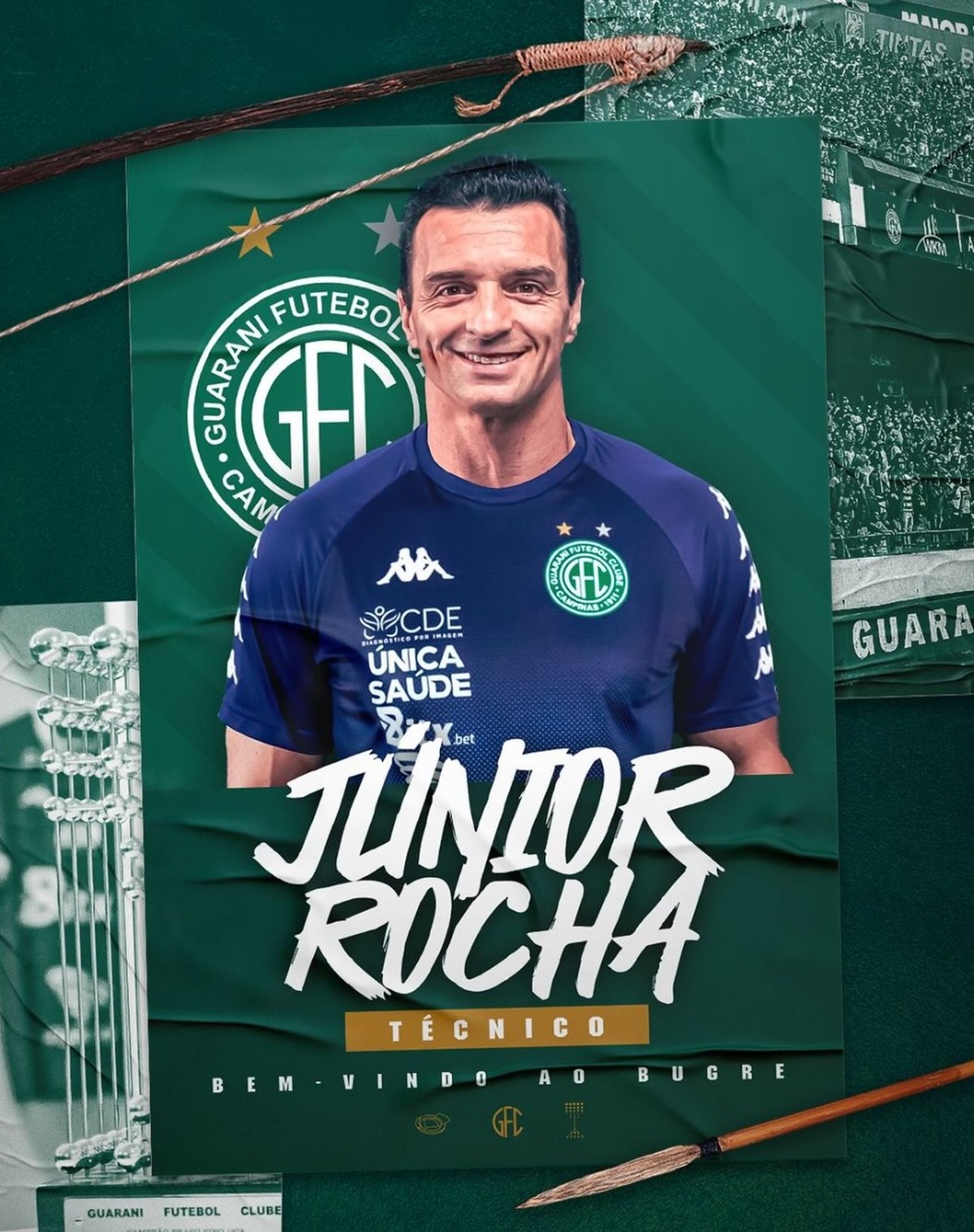Guarani oficializa a contratação do técnico Júnior Rocha | guarani | ge