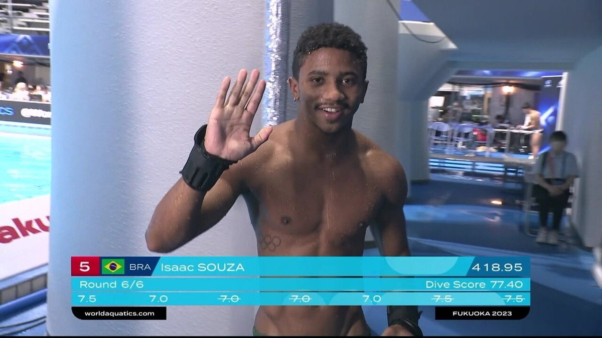 Isaac Souza vai à final da plataforma de 10m no Mundial e garante a vaga olímpica | saltos ...