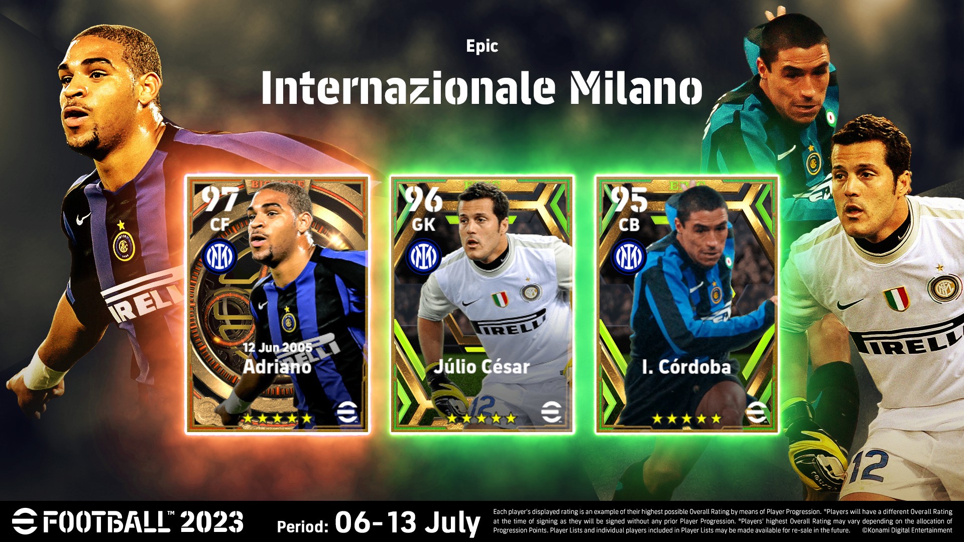 eFootball 2023 cria cards épicos de Adriano, Júlio César e Córdoba | Ge