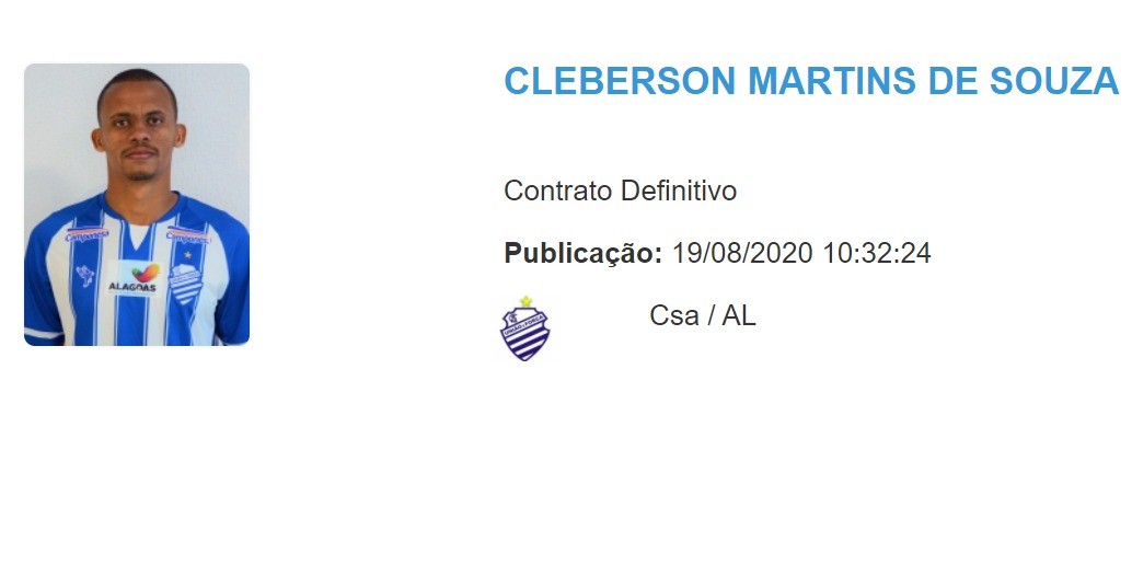 Zagueiro Cléberson tem nome publicado no BID e pode estrear pelo CSA