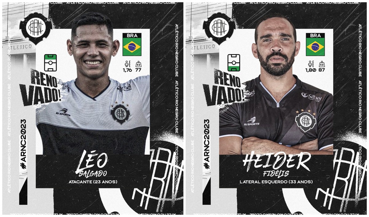 Rio Negro-AM renova com atacante Léo Salgado e lateral Heider Fidélis para o Amazonense 2023 ...