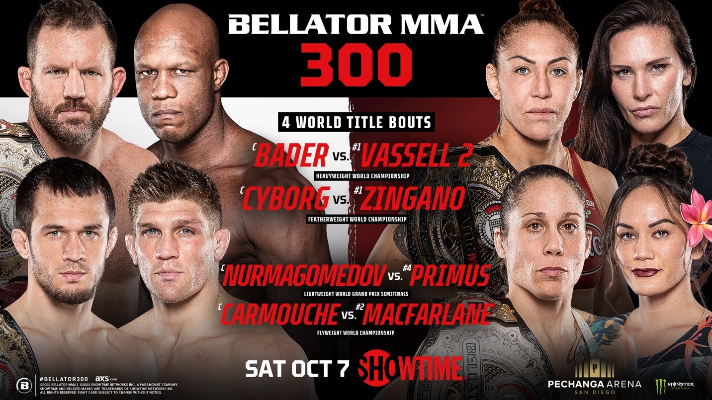 Bellator 300 é anunciado com Cyborg x Zingano e mais três disputas de ...