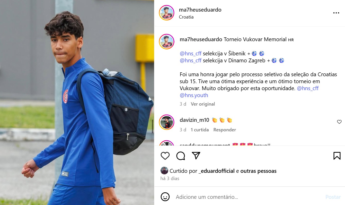 Filho de Eduardo da Silva, atacante do Flamengo participa de captação ...