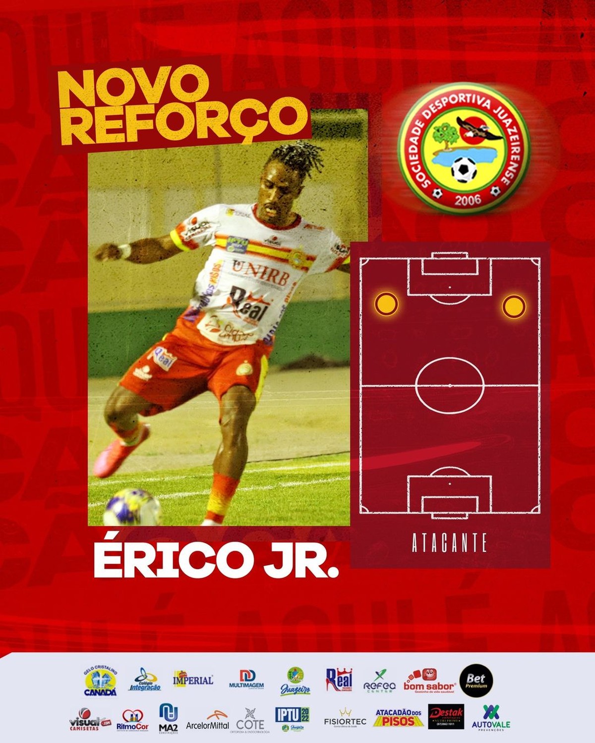 Juazeirense anuncia retorno do atacante Érico Júnior | juazeirense | ge