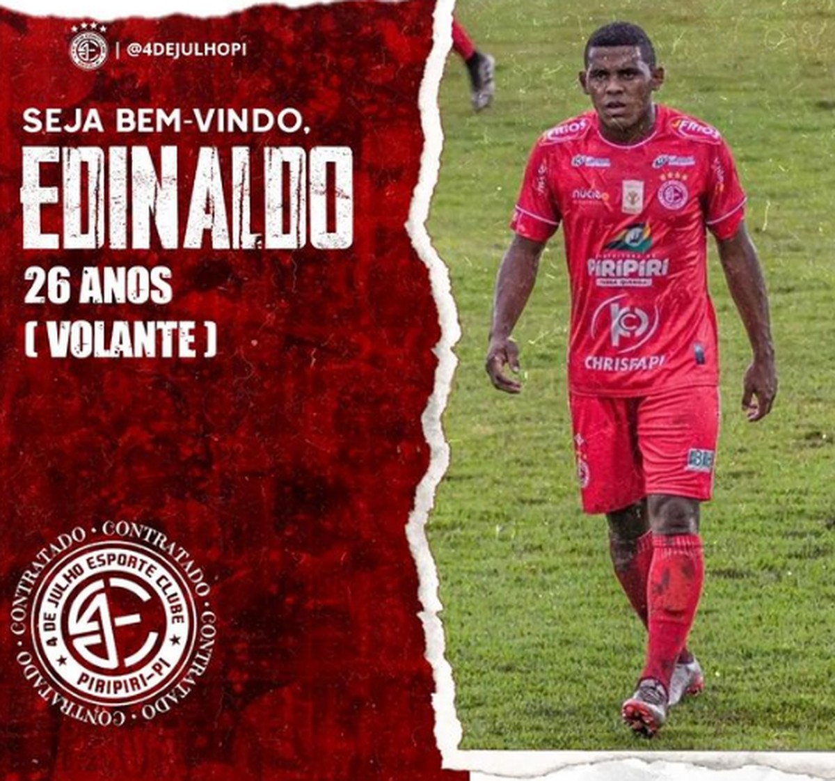 4 de Julho acerta com volante Edinaldo, após meio-campo ser cortado do elenco do Ferroviário-PI ...