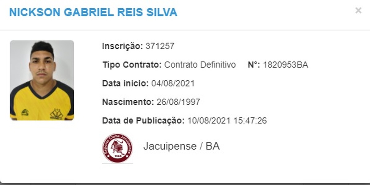 Após rescindir com o Vitória, meia Nickson acerta com o Jacuipense para ...