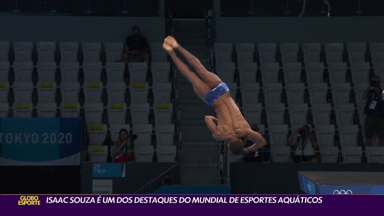 Isaac Souza leva movimentos da ginástica para os saltos de olho na final do Mundial