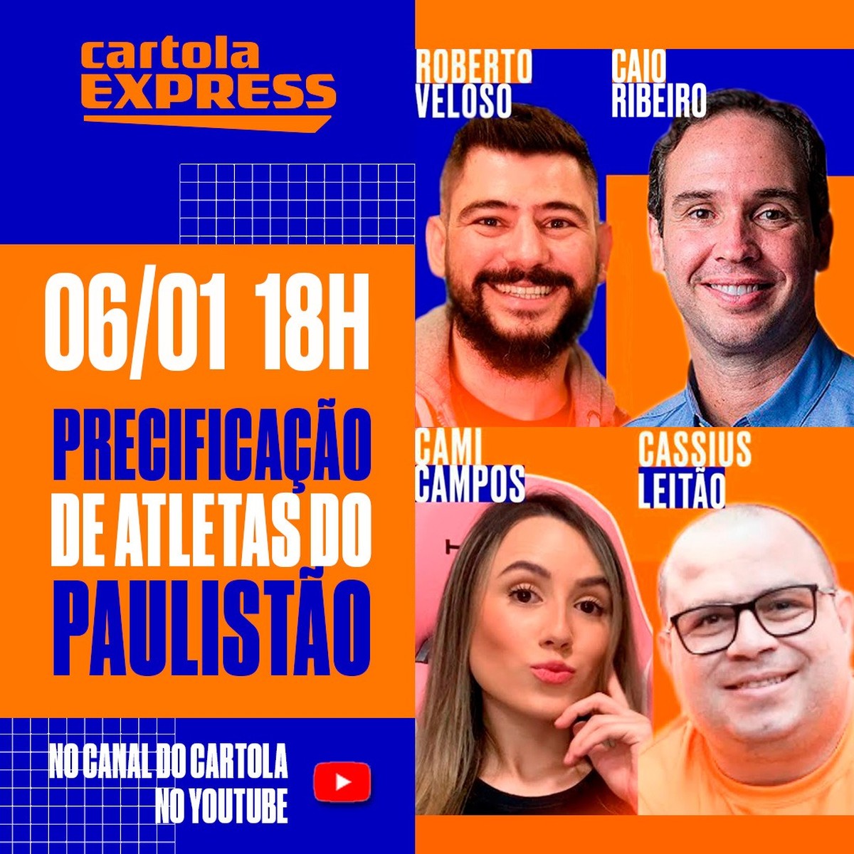 Cartola Express: live com Caio Ribeiro vai precificar 11 jogadores para o Paulistão nesta sexta ...