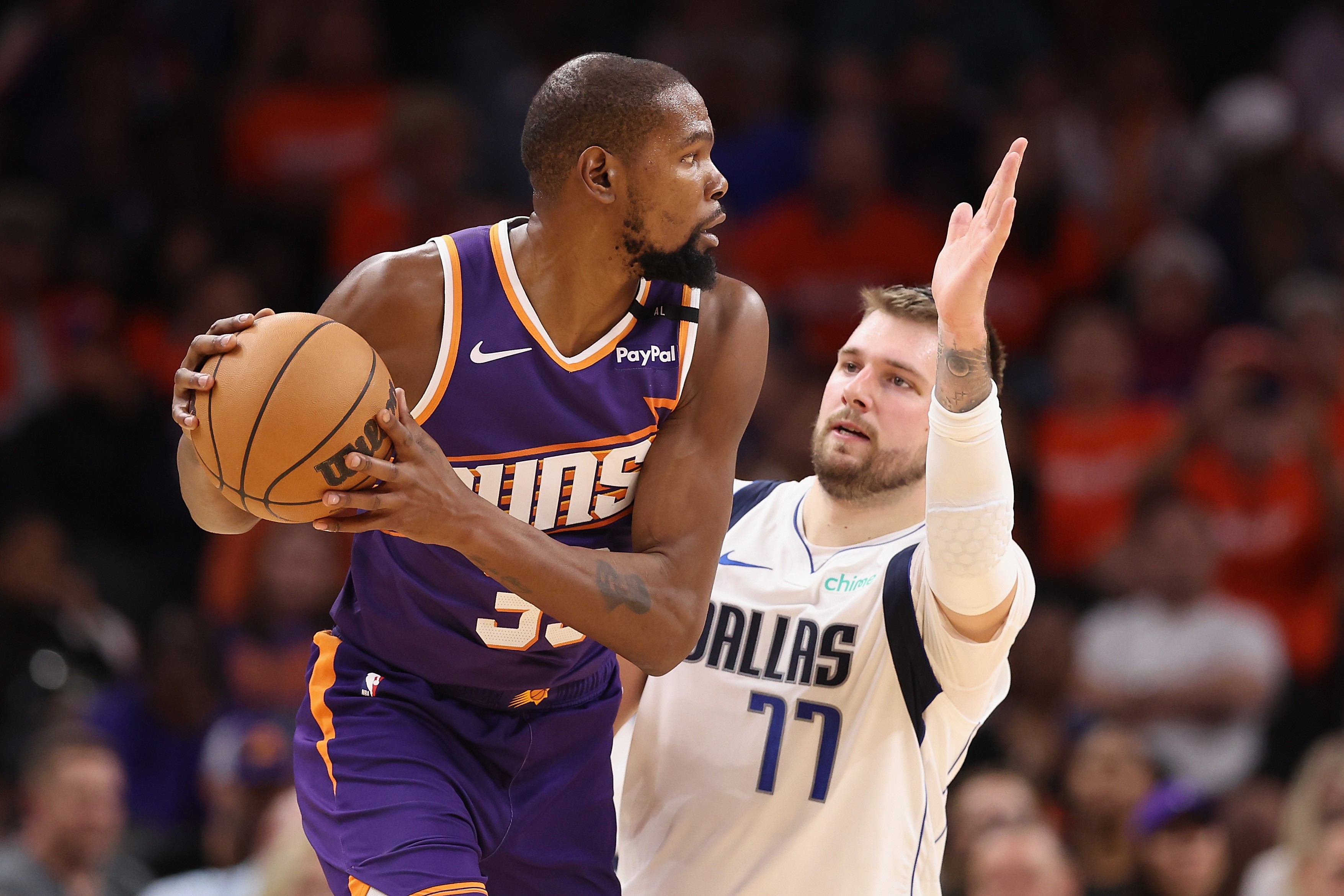 Durant faz ponto em cima de Doncic na vitória do Suns e provoca: "Muito ...