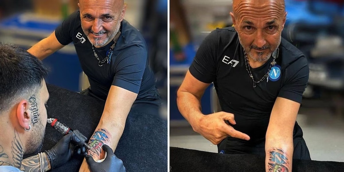 Luciano Spalletti, técnico do Napoli, faz tatuagem em homenagem ao ...