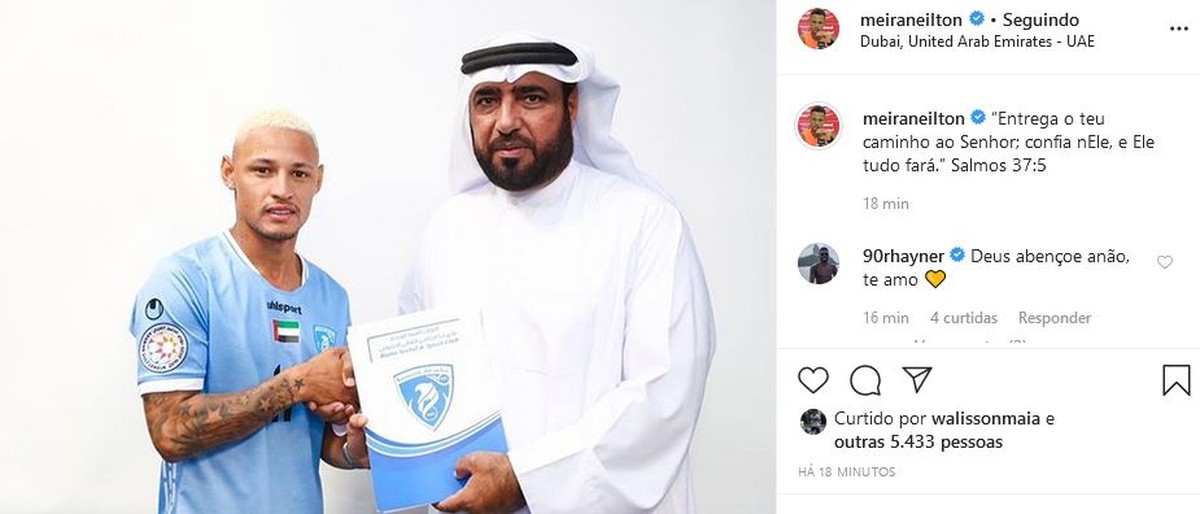 Fora dos planos do Vitória, Neilton assina contrato com o Hatta Club ...