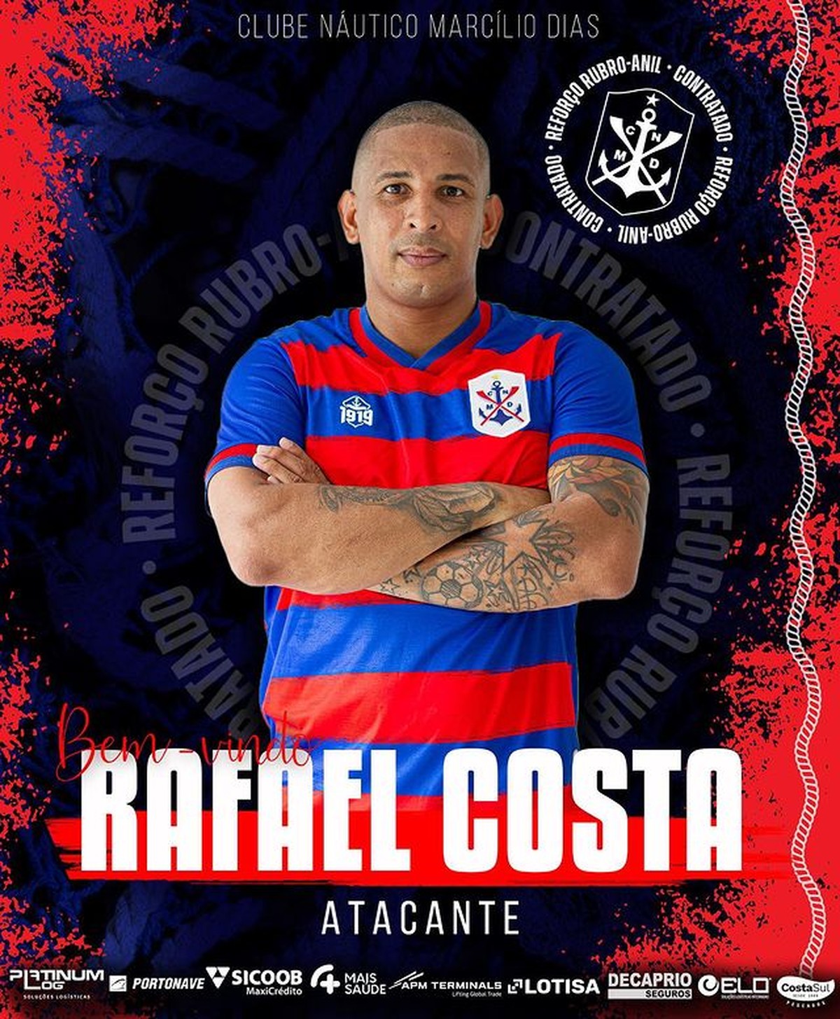 Ex-Avaí e Figueirense, Rafael Costa é anunciado no Marcílio Dias