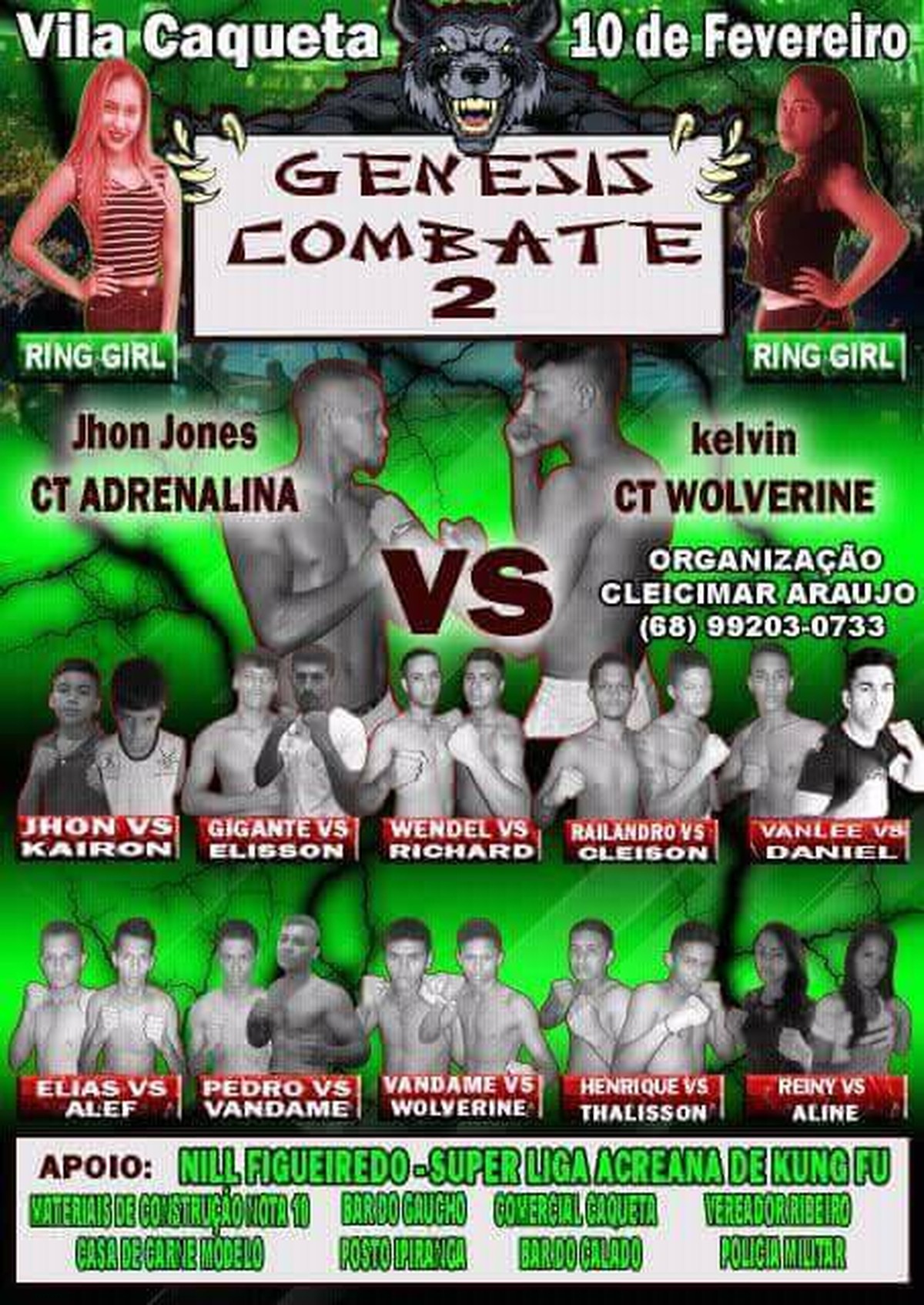 Com 11 lutas de MMA, Vila Caquetá recebe 2ª edição do Genesis Combat ...