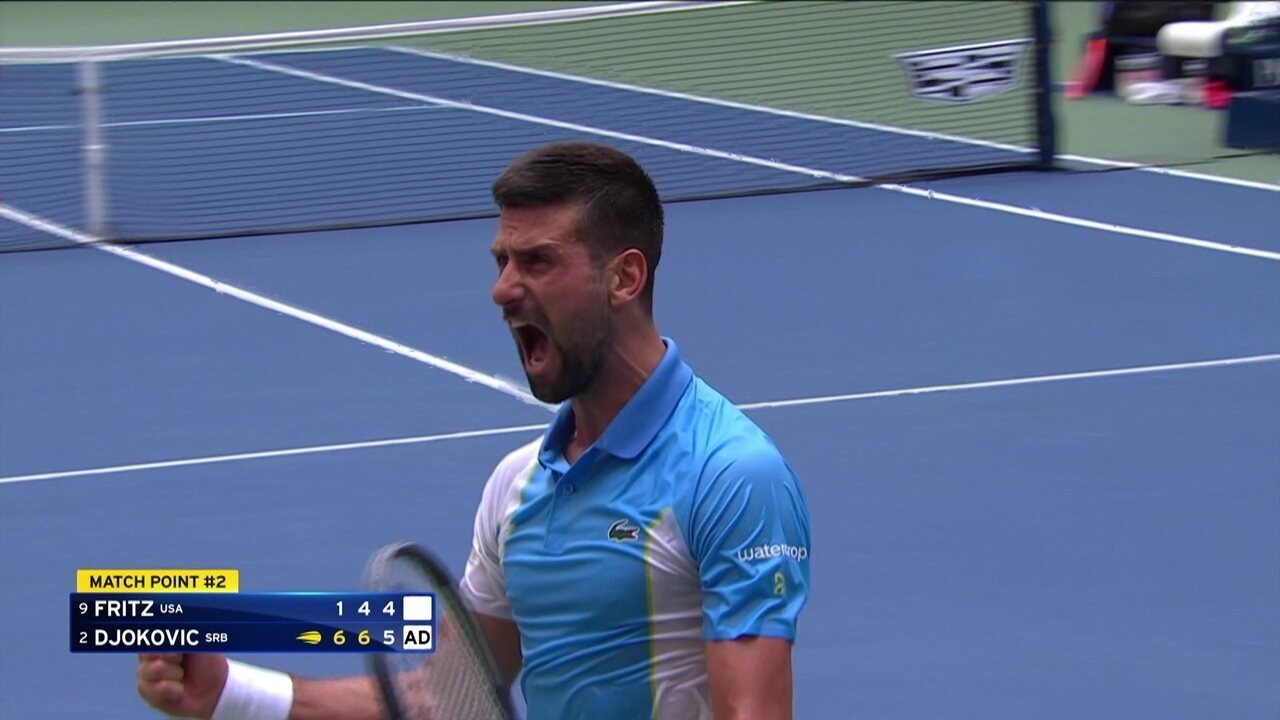 Djokovic se irrita com torcedor, mas vence e vai às semifinais do US Open | tênis | ge