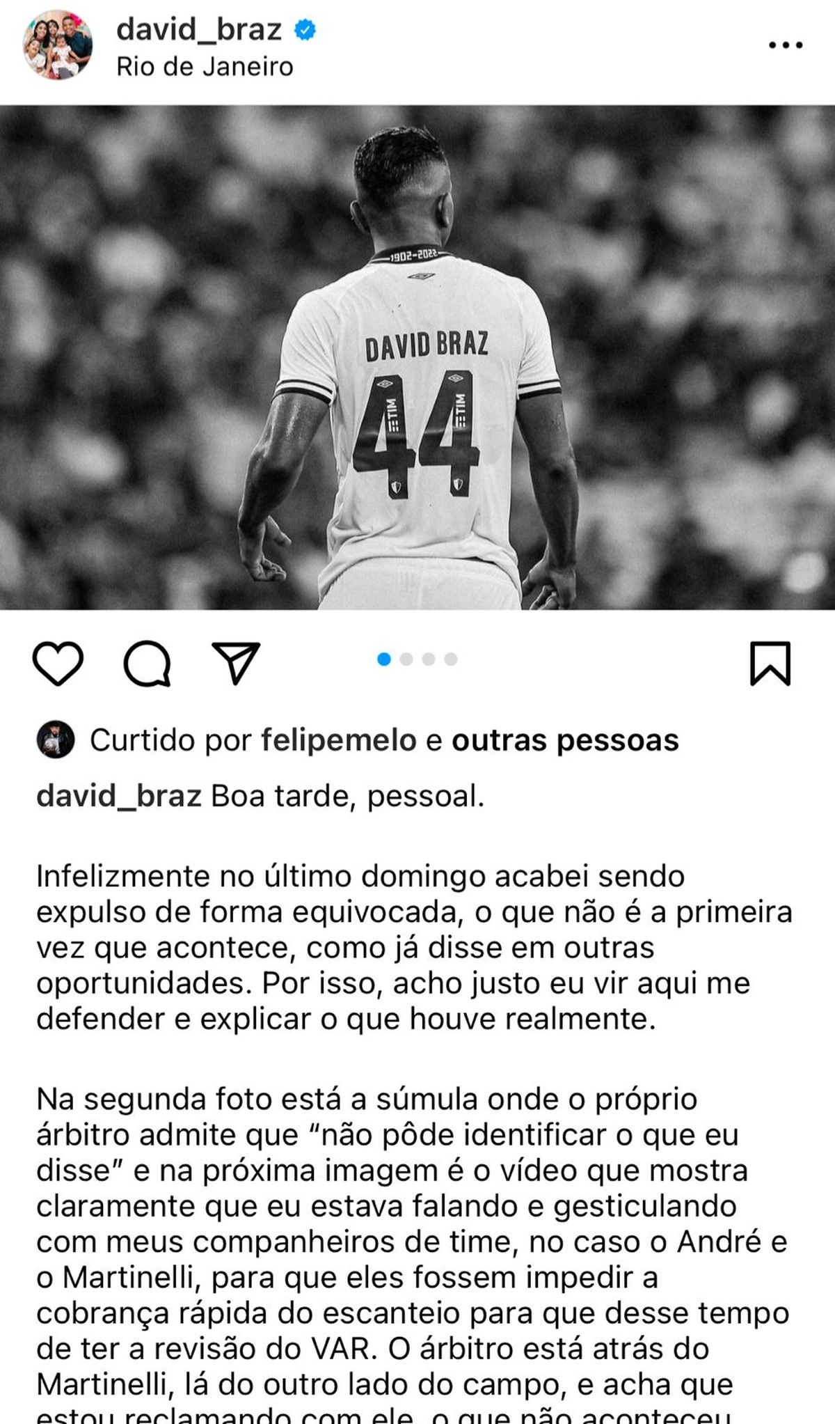 Expulso no banco do Fluminense, David Braz afirma que arbitragem errou: "Não é a primeira vez ...