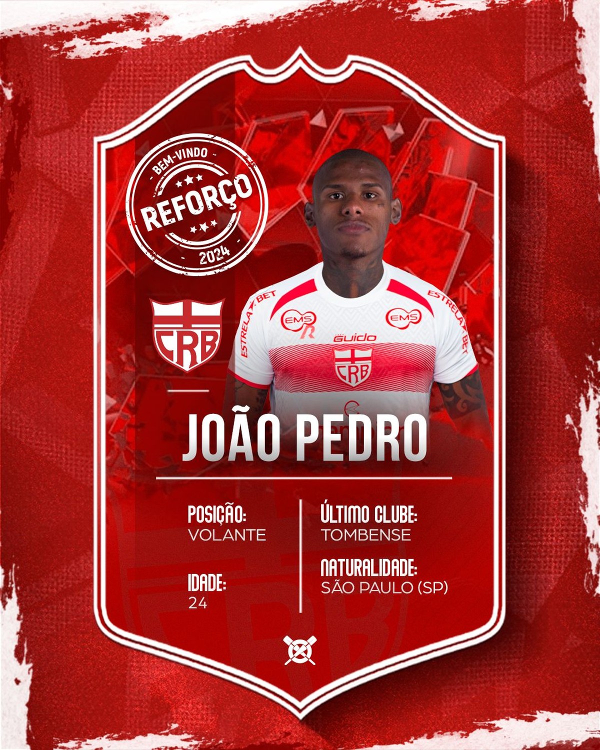 CRB oficializa contratação do volante João Pedro, ex-Tombense | futebol ...