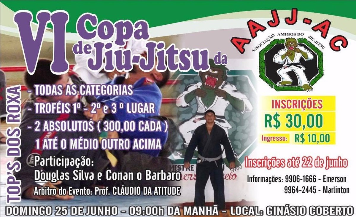 Inscrições para 6ª Copa entre faixas roxas da AAJJ-AC encerram nesta ...