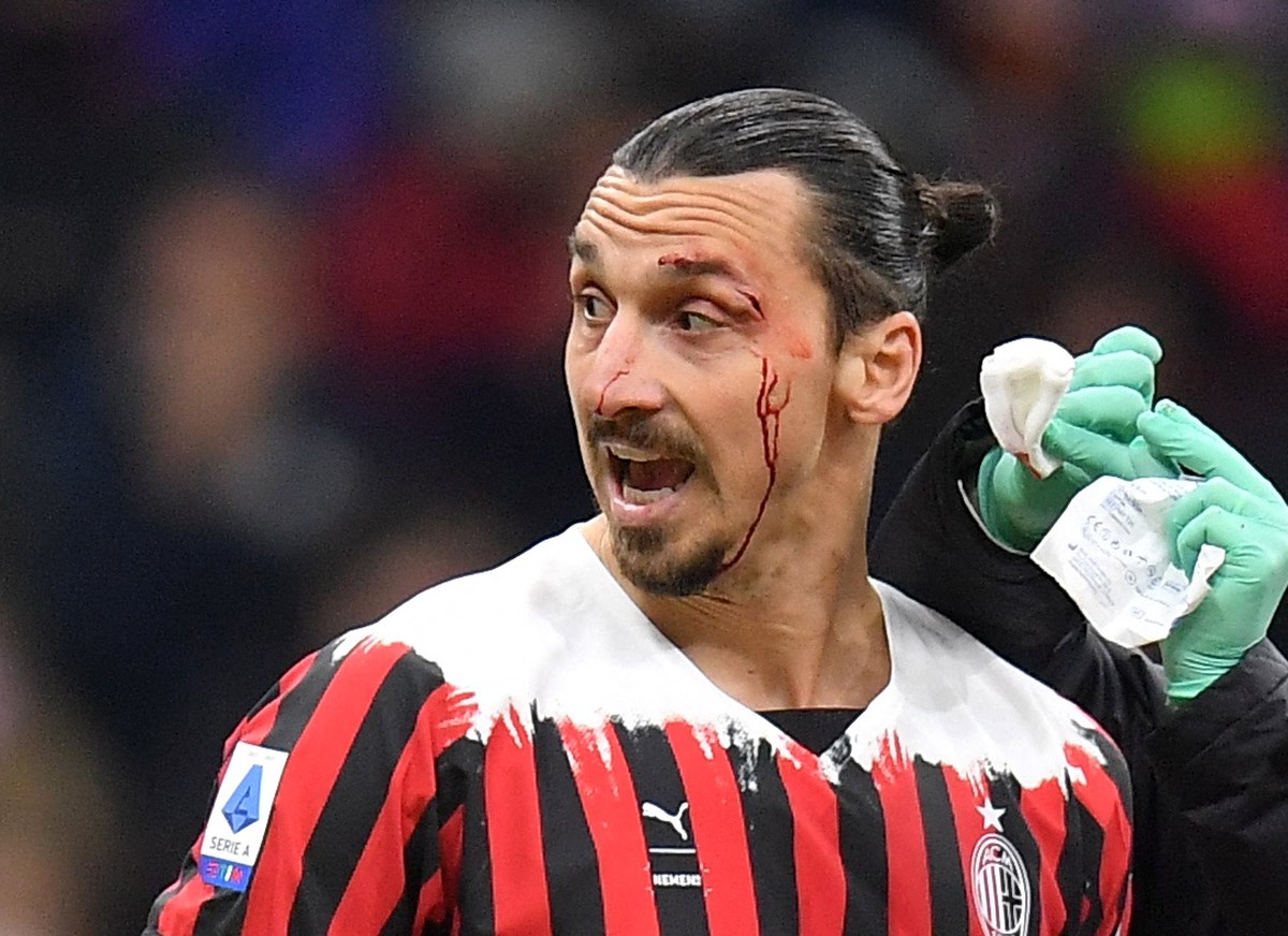 Ibrahimovic sofre corte na cabeça, Milan empata com o Bologna e ...