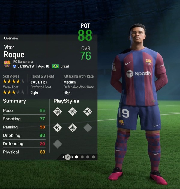 Vitor Roque, Beraldo e Marcos Leonardo recebem potencial no EA FC 24 - SBT