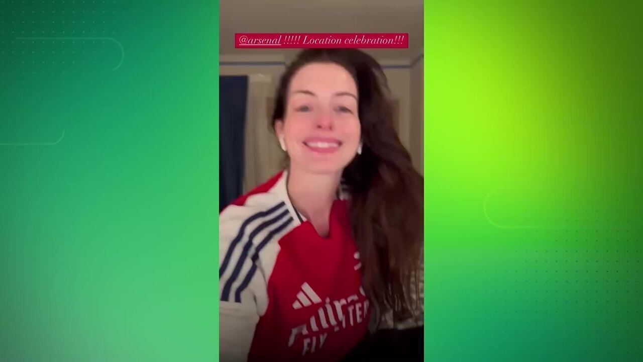 Anne Hathaway vibra com Arsenal x Real Madrid e elogia Declan Rice ...