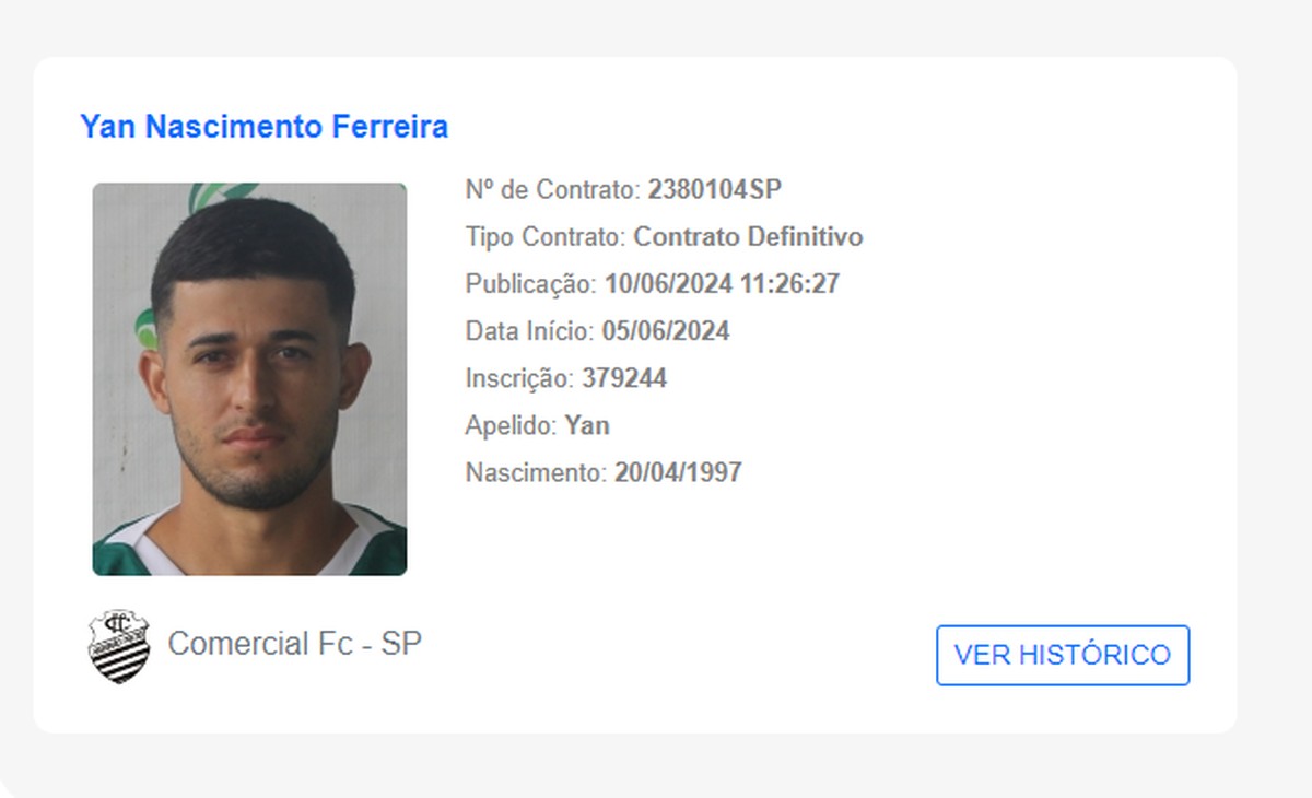 Comercial acerta contratação de Yan Ferreira para Copa Paulista ...