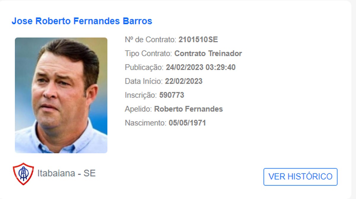 Roberto Fernandes tem contrato publicado no BID e fará estreia pelo Itabaiana no Clássico da Paz ...