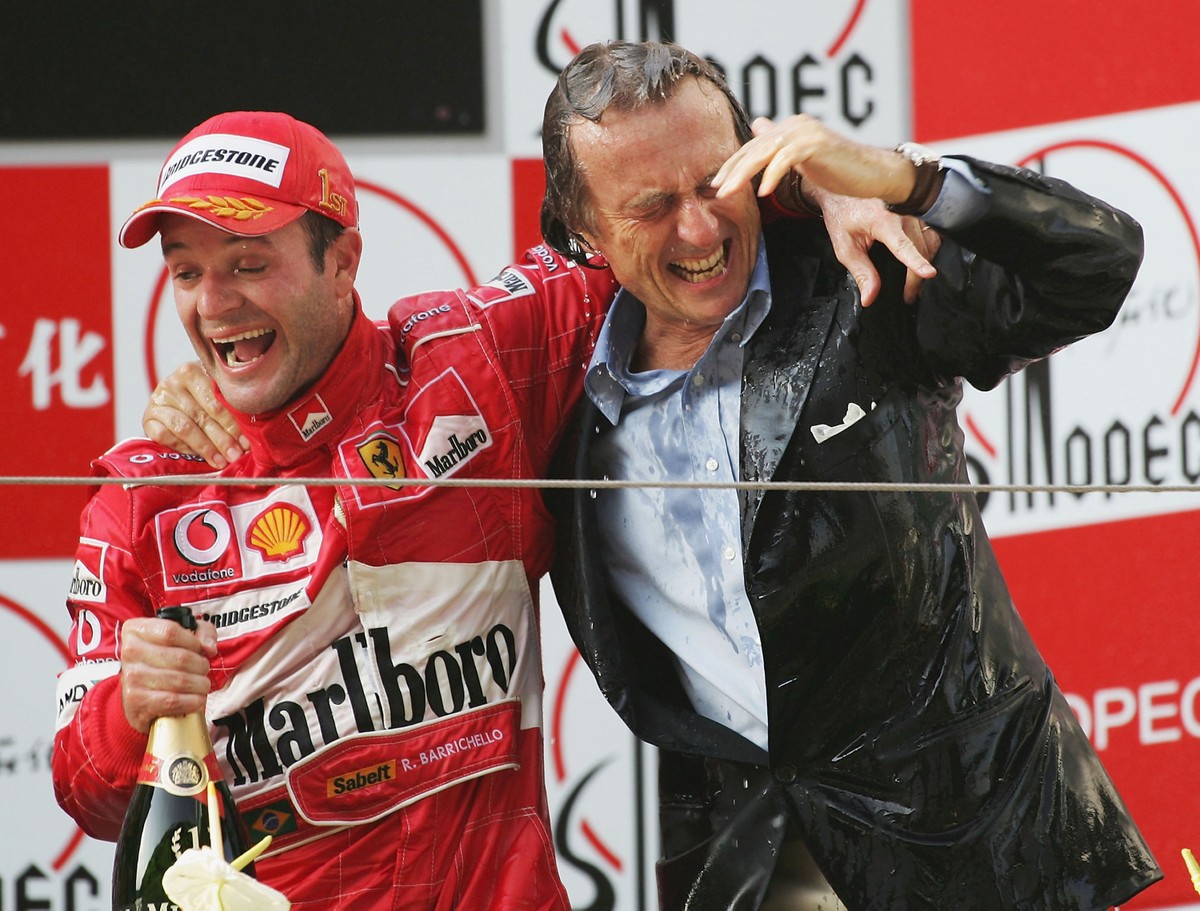 Há 15 anos, Rubens Barrichello venceu sua última corrida pela Ferrari ...