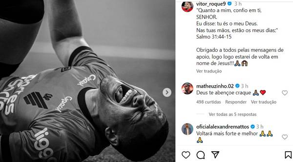 Vitor Roque faz postagem e agradece mensagens de apoio após lesão ...