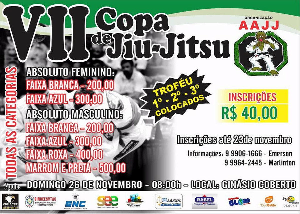 AAJJ-AC abre inscrições para 6ª Copa Submission e 7ª Copa de Jiu-Jítsu ...