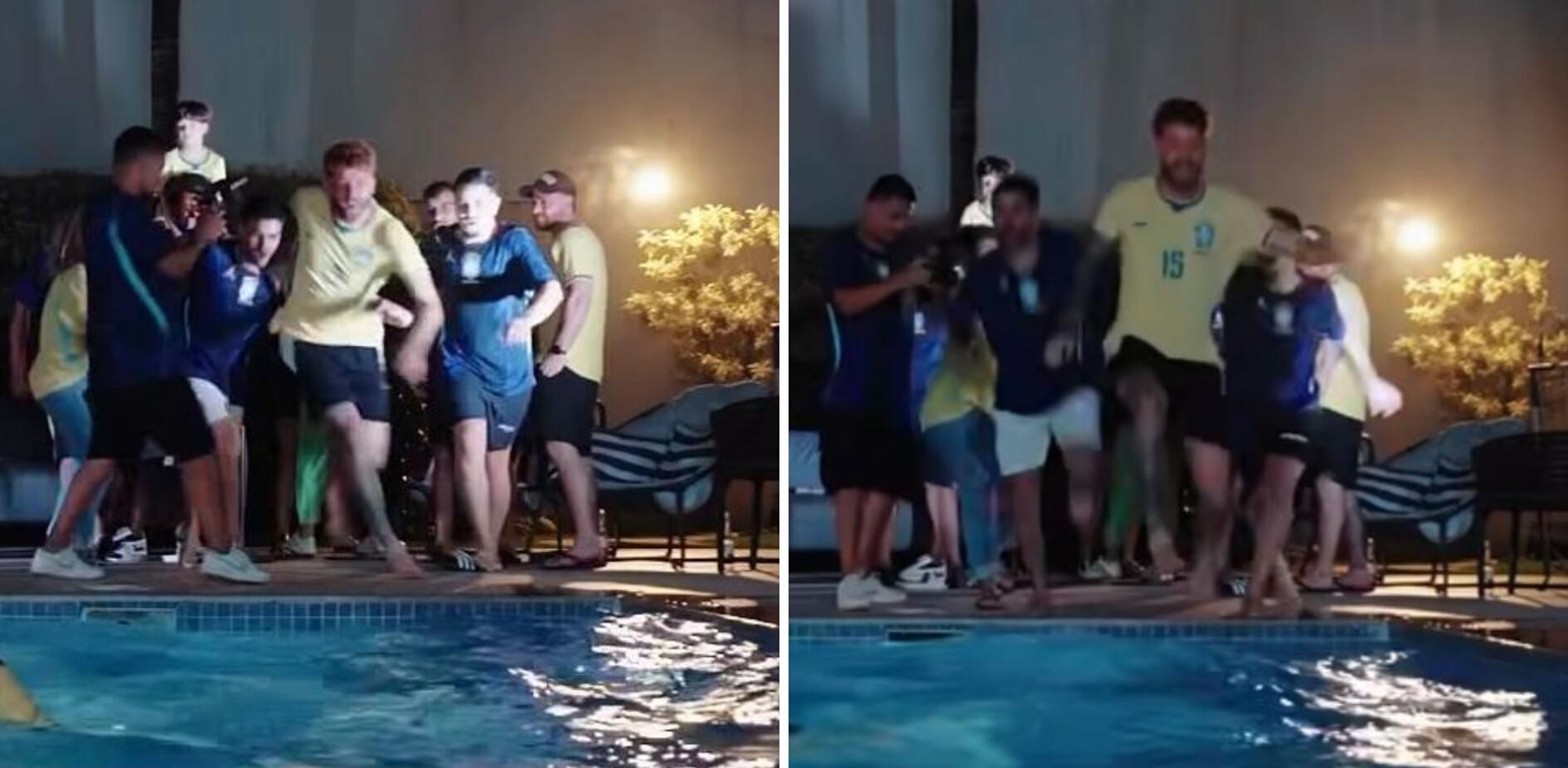 Léo Pereira se joga na piscina ao saber de convocação para Copa; veja | Ge